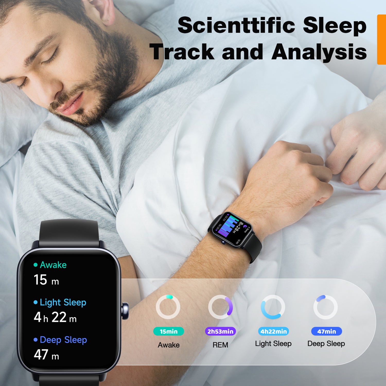 Fitpolo IDW19 Smart Watch for Men Women,1.8” Touchscreen Fitness Track